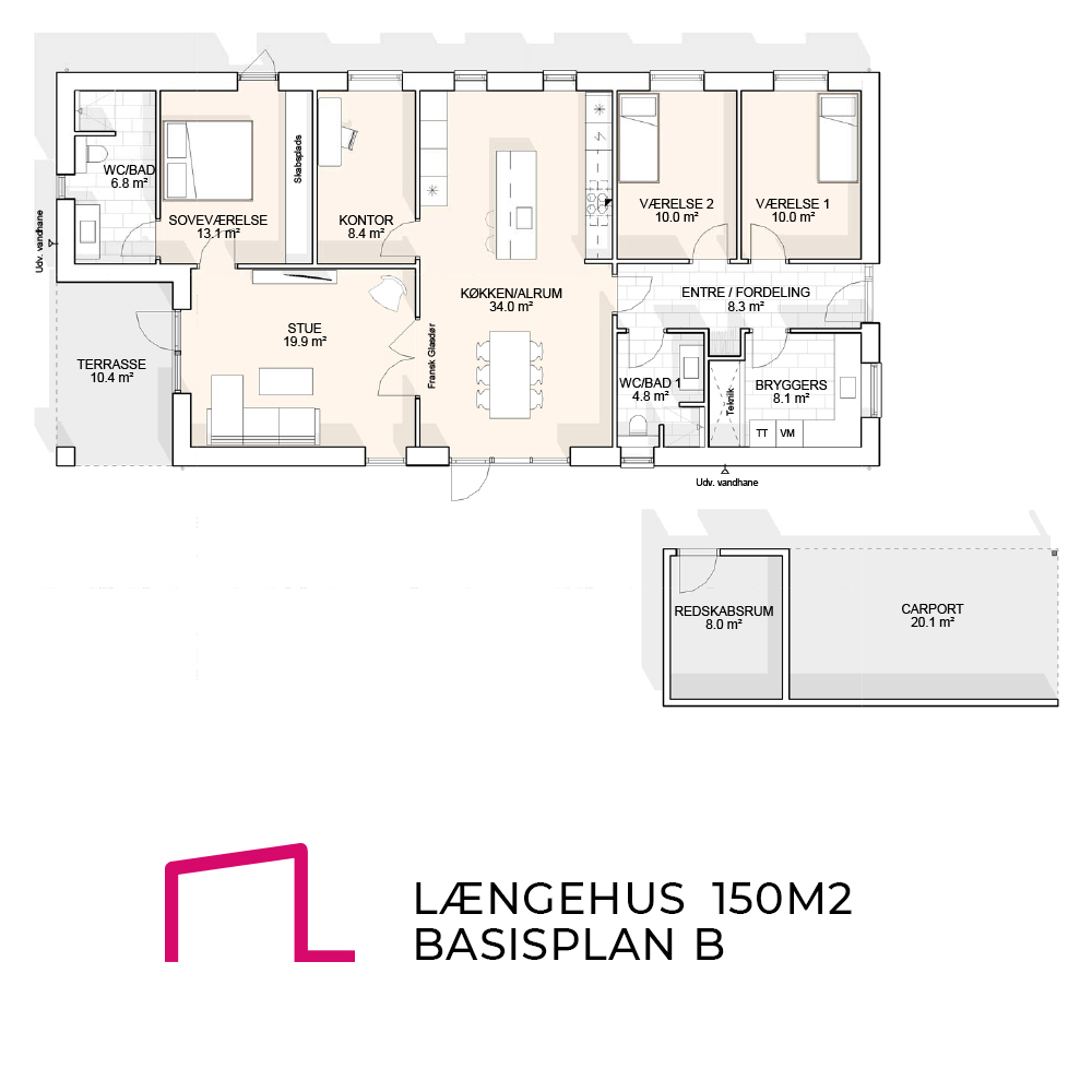 Plantegninger| længehuse | Levehuse